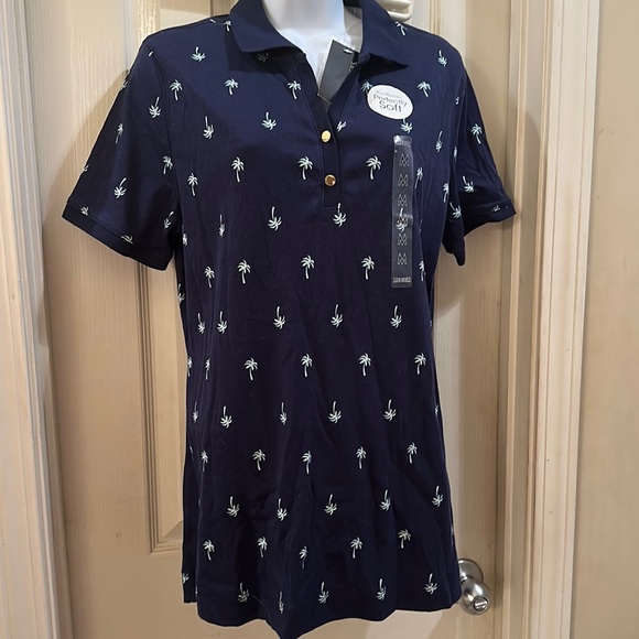 Kim Rogers | Tops | Palm Tree Polo Shirt | Poshmark